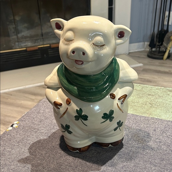 Shawnee Pottery | Kitchen | Vintage Shawnee Smiley Pig Cookie Jar Green ...